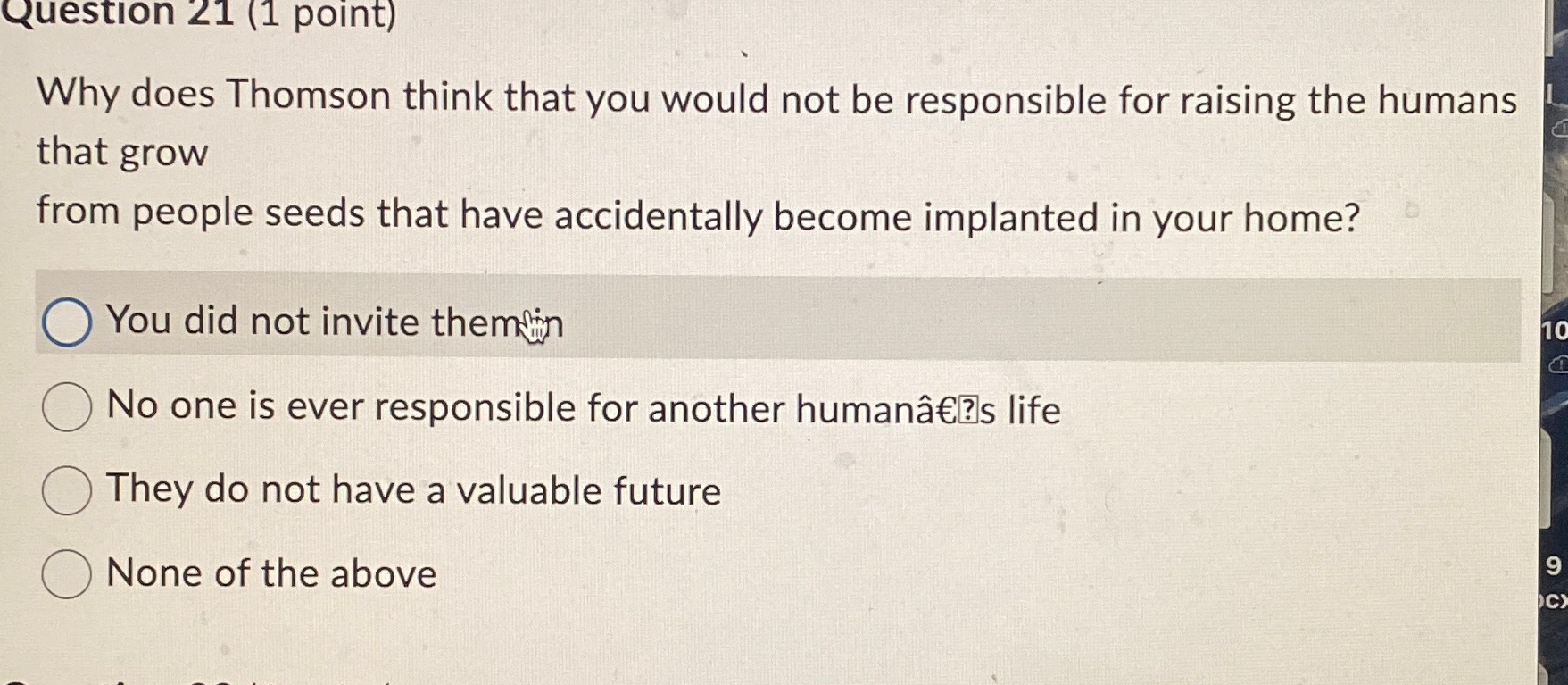Solved Why does Thomson think that you would not be | Chegg.com