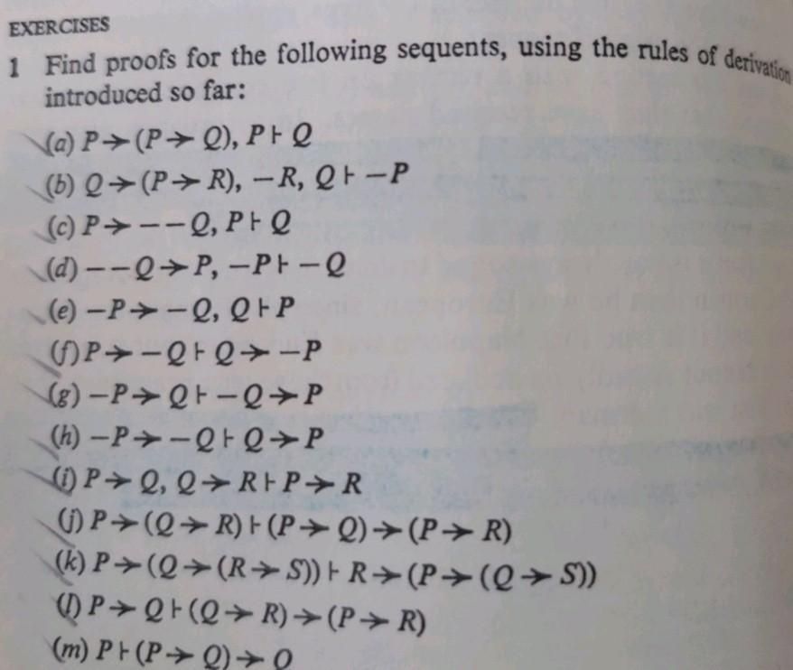 Solved EXERCISES 1 Find proofs for the following sequents, | Chegg.com
