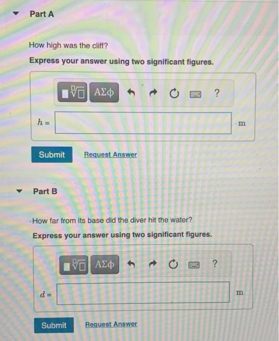 Solved A diver running 2.5 m/s dives out horizontally from | Chegg.com