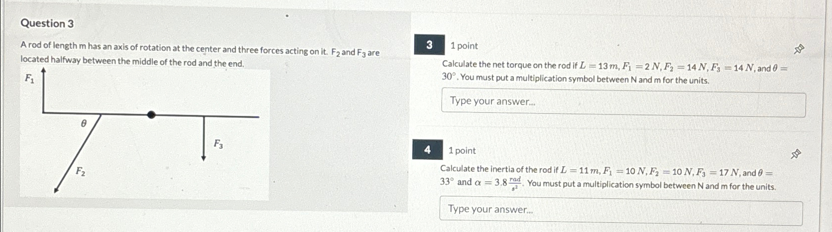 Solved Question 3A rod of length m ﻿has an axis of rotation | Chegg.com
