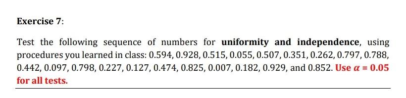 Solved Exercise 2: Using the multiplicative congruential | Chegg.com