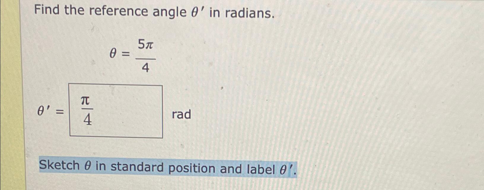 Solved Find the reference angle θ' ﻿in | Chegg.com