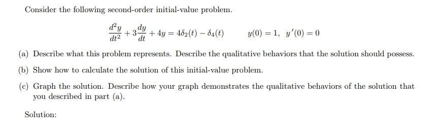 Solved Consider the following second-order initial-value | Chegg.com