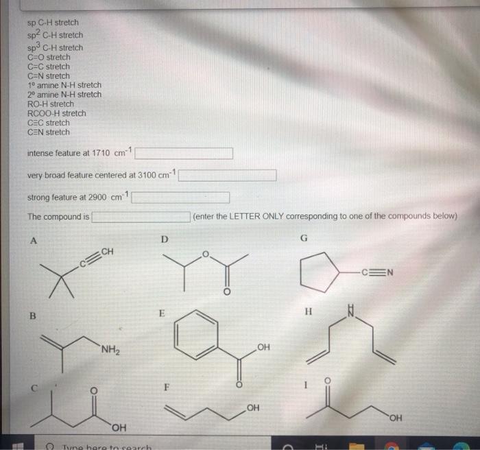 Solved for the intrared spectrum below, identify the | Chegg.com