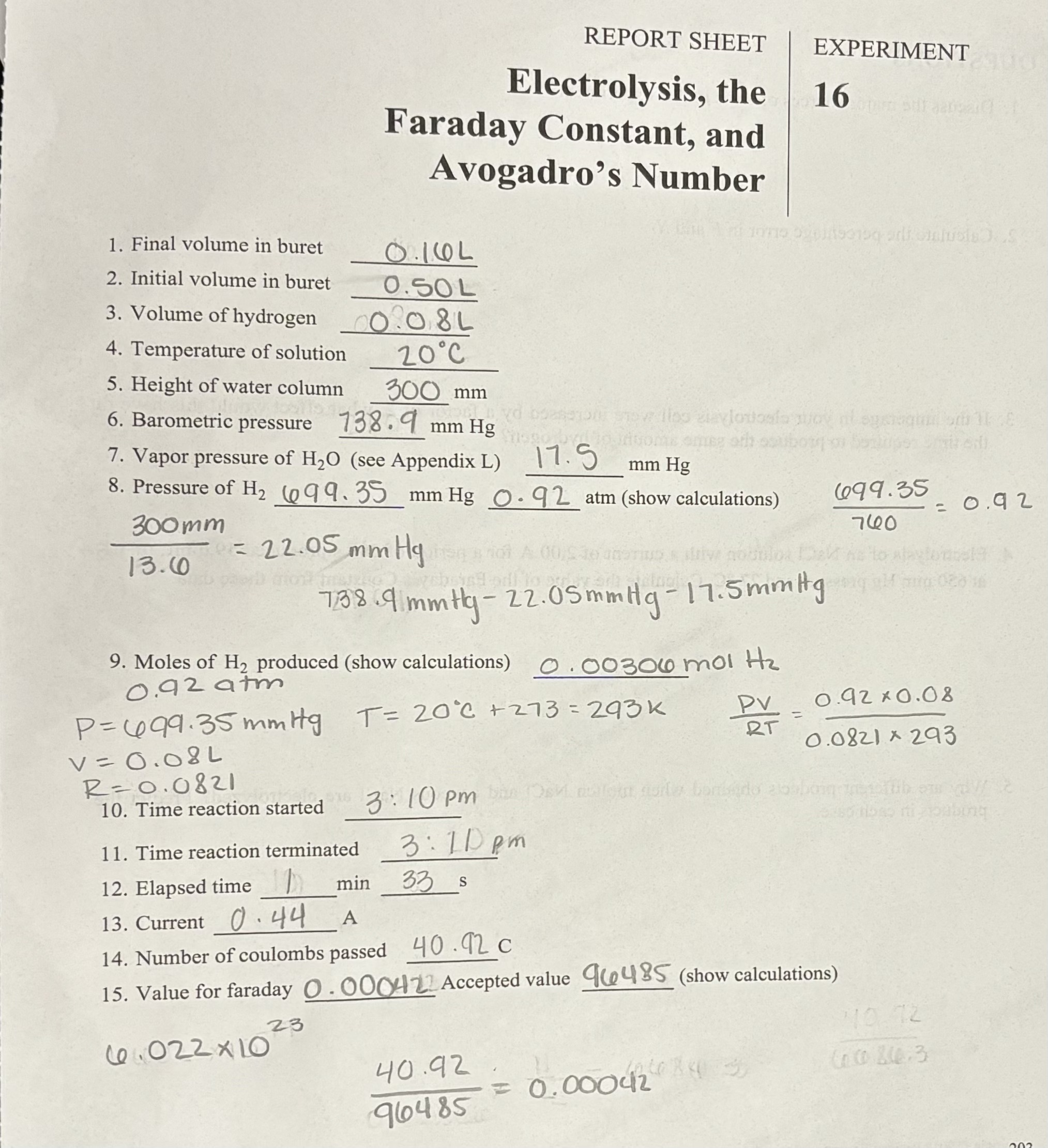 Solved Question 16: value for avogadros number____ ﻿and | Chegg.com