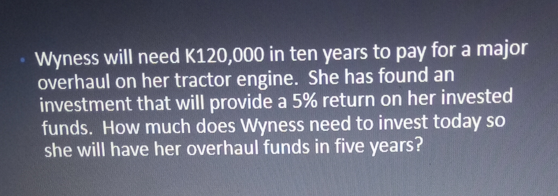 Solved Wyness will need K120,000 ﻿in ten years to pay for a | Chegg.com