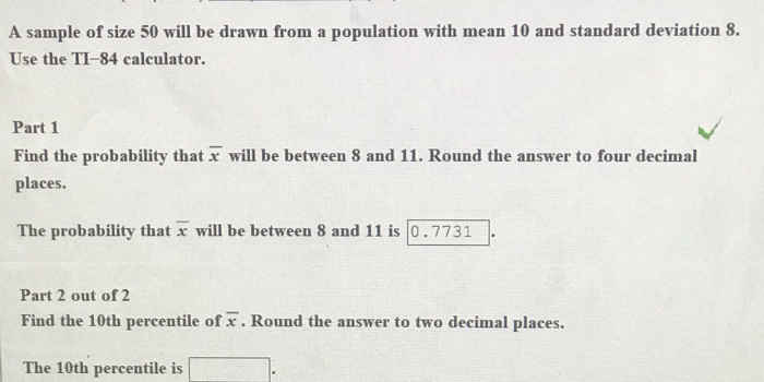 Solved A sample of size 50 will be drawn from a population | Chegg.com
