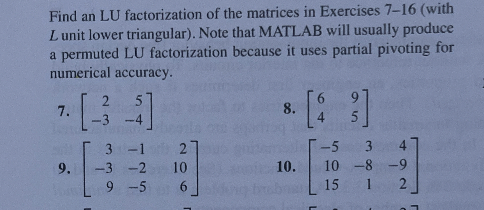 Solved Find an LU factorization of the matrices in Exercises | Chegg.com