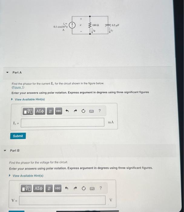 Solved (Figure 1) Enter your answers using polar notation. | Chegg.com