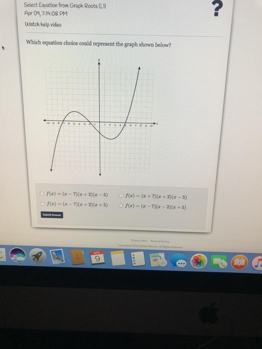 Solved Select Equation from Graph Roots (1) Apr 04, 7:14:08 | Chegg.com