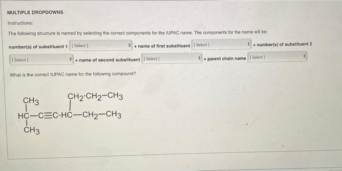 Solved MULTIPLE DROPDOWNS Instructions: The foltowing | Chegg.com
