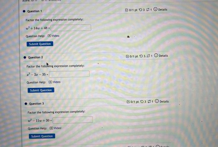 Solved Factor the following expression completely: | Chegg.com