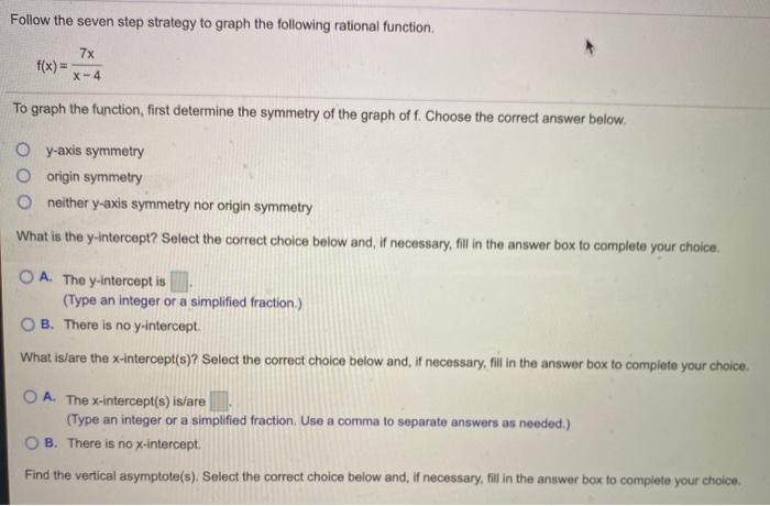 Solved Follow the seven step strategy to graph the following | Chegg.com