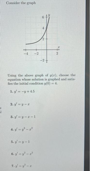 Solved Consider the graph Using the above graph of y(x), | Chegg.com