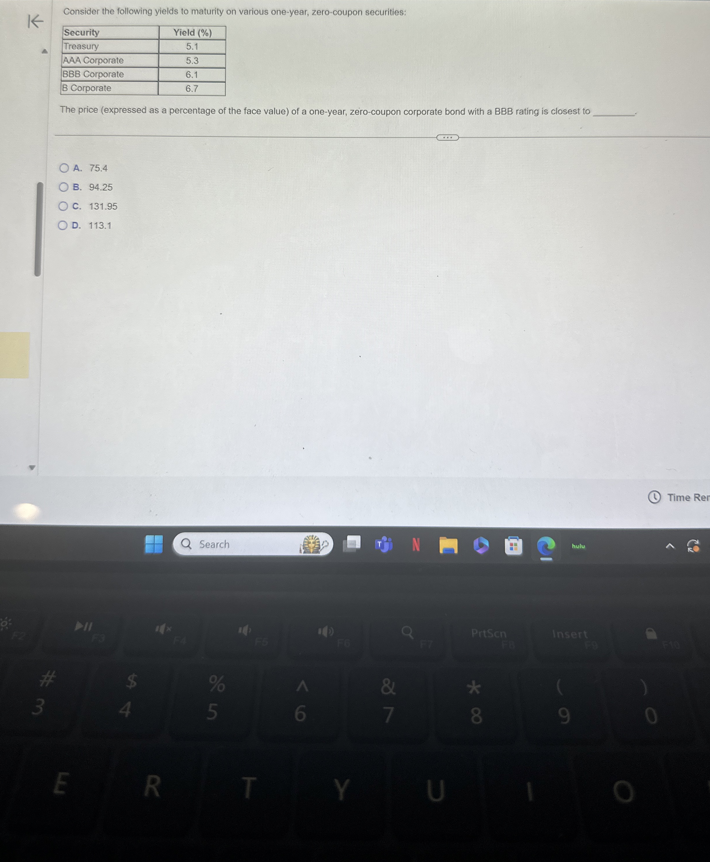 Solved Consider the following yields to maturity on various | Chegg.com