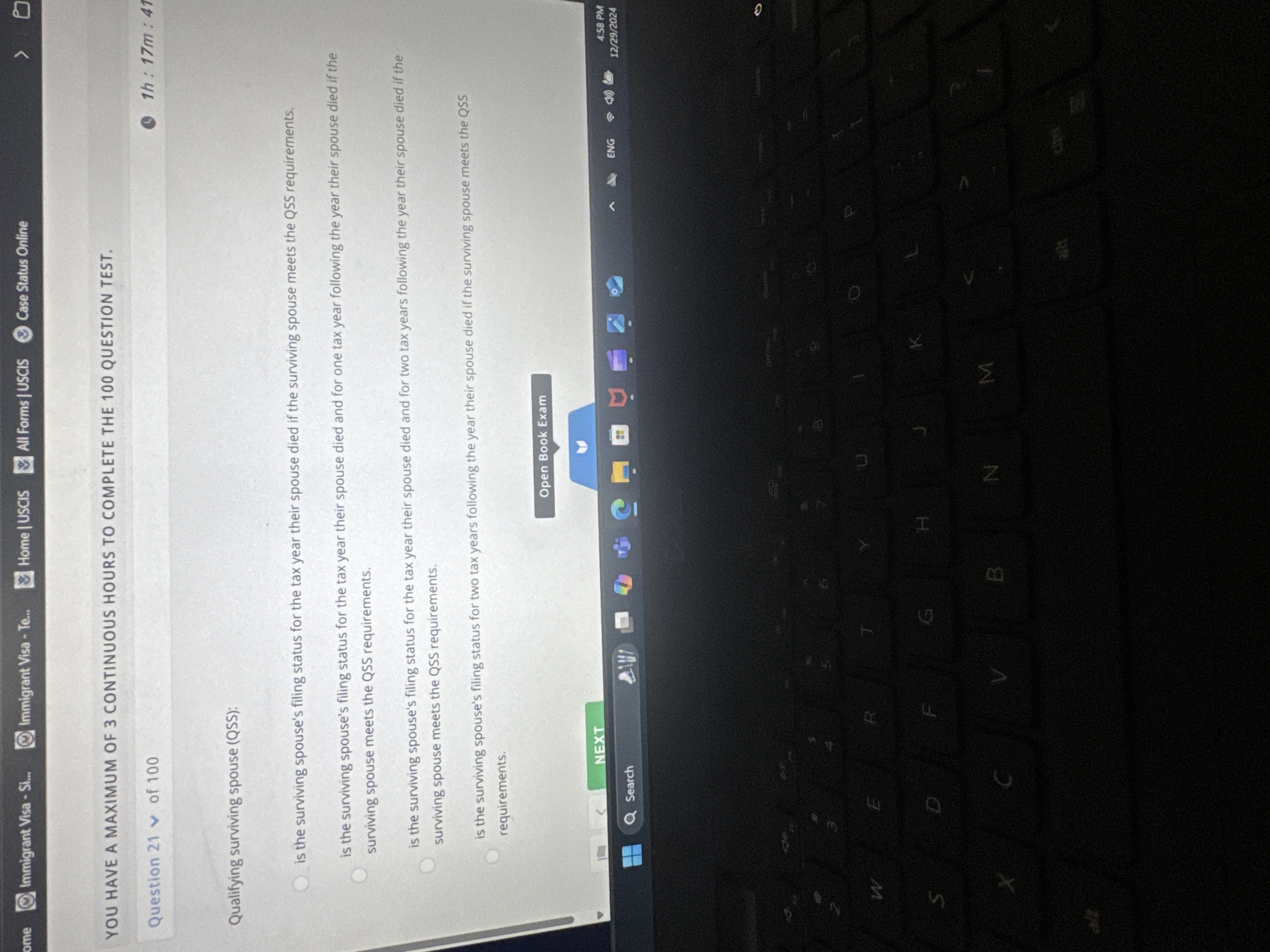 Solved Question \( 21 \vee \) ﻿of 100Qualifying surviving | Chegg.com