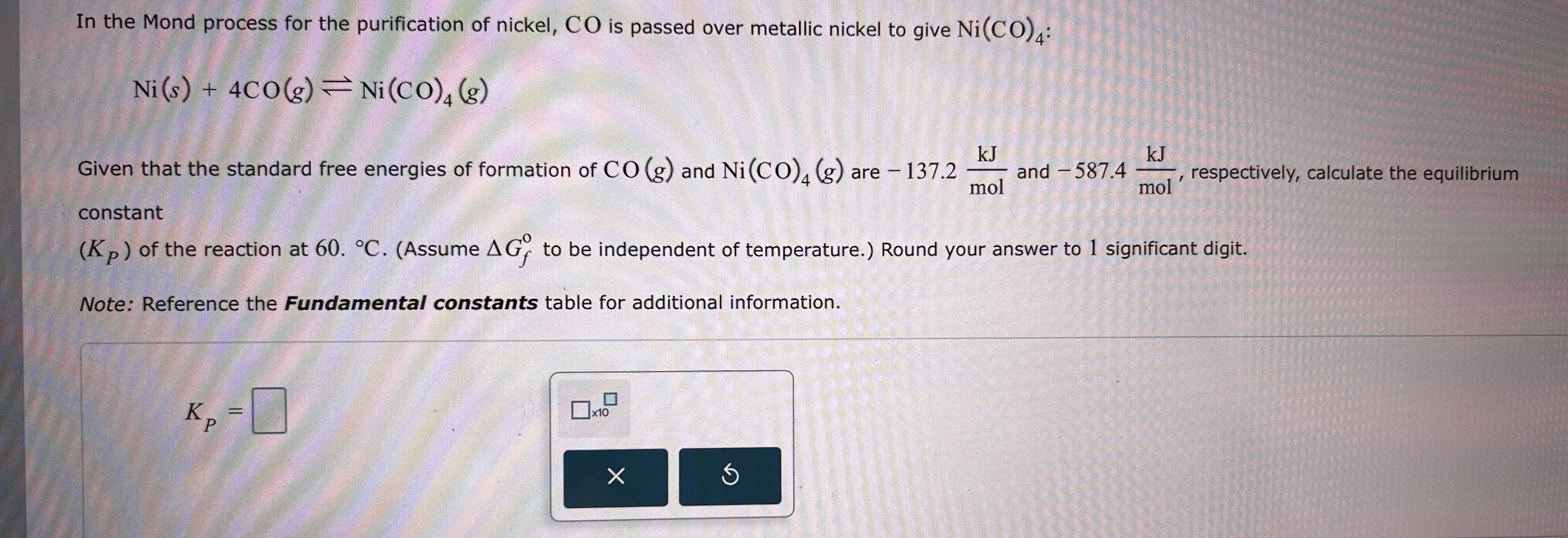 Solved In the Mond process for the purification of nickel, | Chegg.com