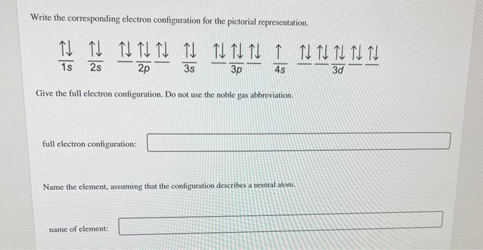 Solved Write The Corresponding Electron Configuration For