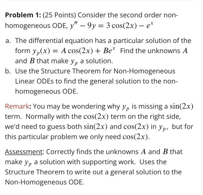 Solved Problem 1: (25 Points) Consider the second order non- | Chegg.com Solved Problem 1: (25 Points) Consider the second order non- | Chegg.com