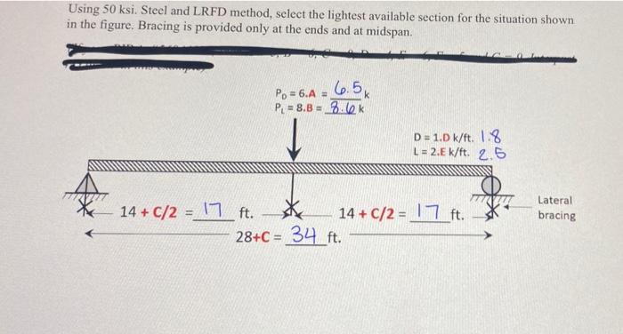 Solved Using 50 ksi. Steel and LRFD method, select the | Chegg.com