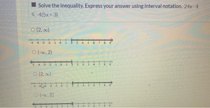 Solved Solve the inequality. Express your answer using | Chegg.com