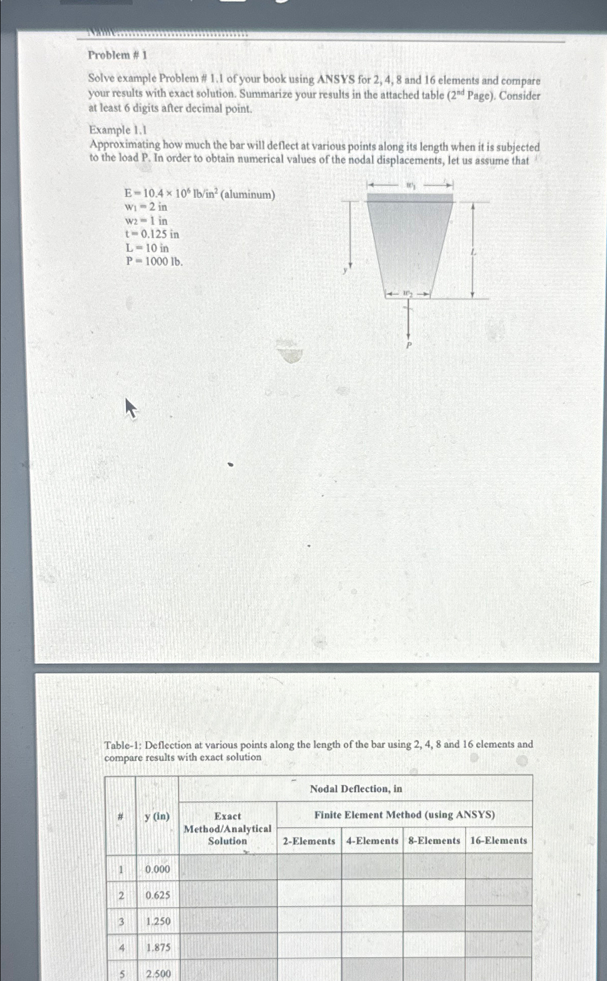 Solved Problem # 1Solve example Problem # 1.1 ﻿of your book | Chegg.com