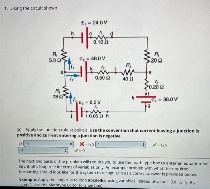 Solved 1. Using the circuit shown: (a) Apply the junction | Chegg.com