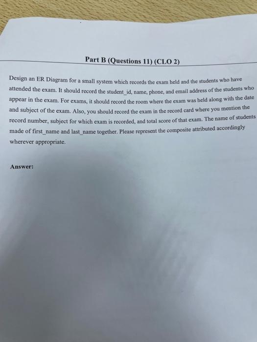 Solved Design an ER Diagram for a small system which records | Chegg.com