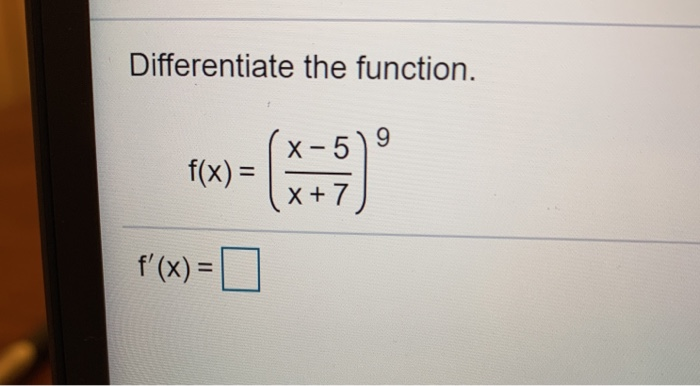 Solved Differentiate the function. f'(x) = | Chegg.com