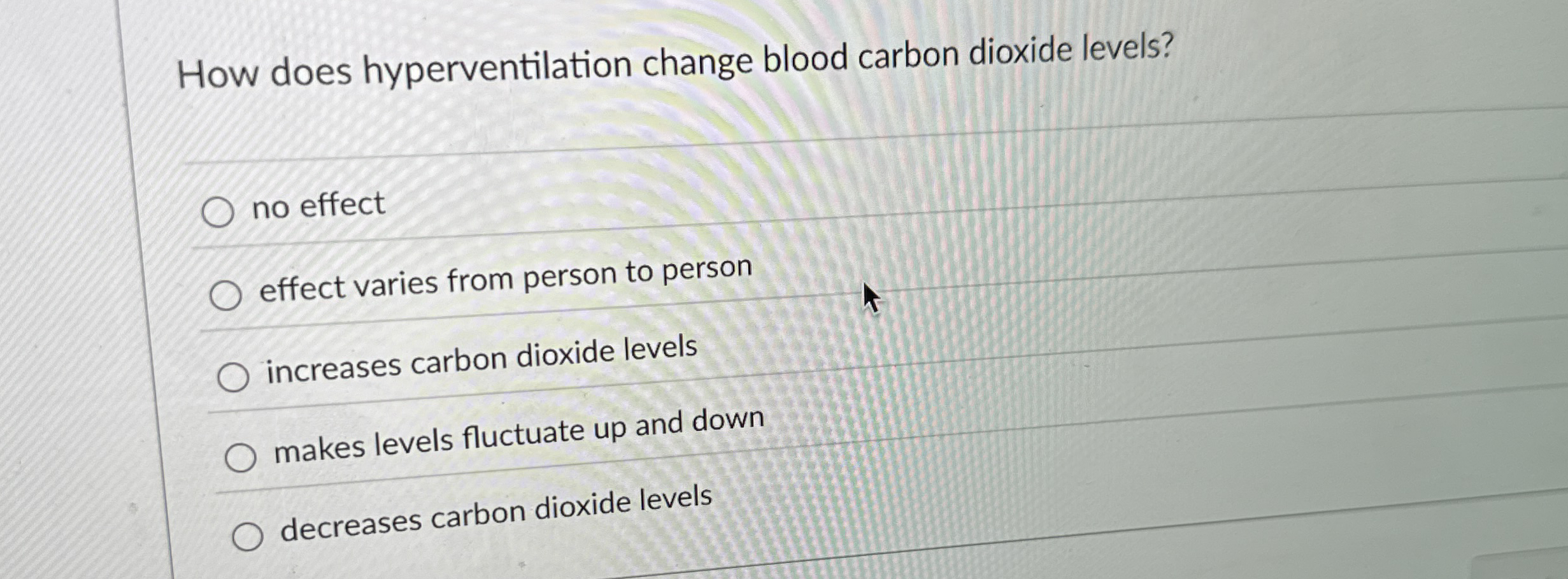 Solved How does hyperventilation change blood carbon dioxide | Chegg.com