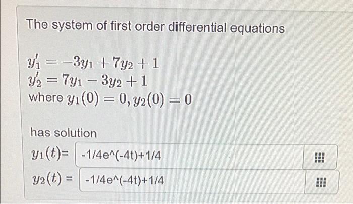 Solved The system of first order differential equations | Chegg.com