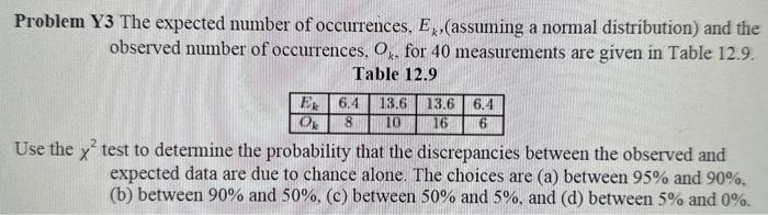 Solved Problem Y3 The expected number of occurrences, | Chegg.com
