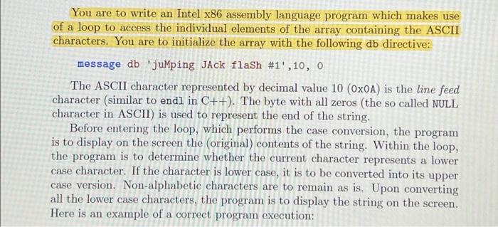 Solved You are to write an Intel x86 assembly language | Chegg.com