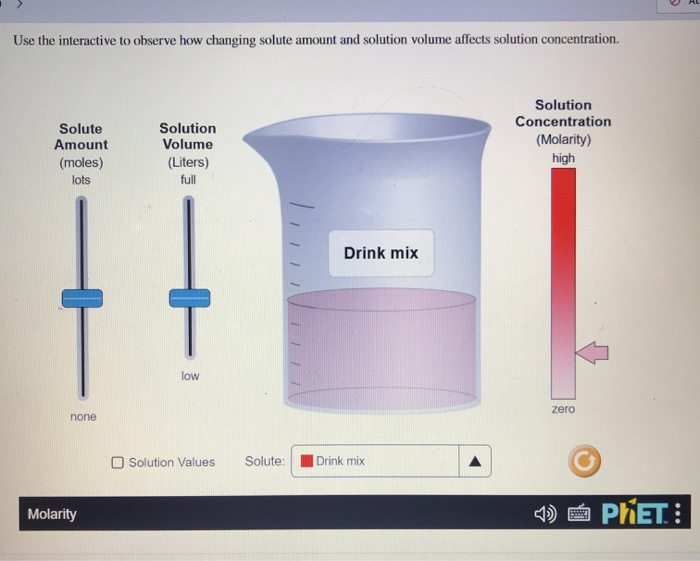 Use the interactive to observe how changing solute | Chegg.com