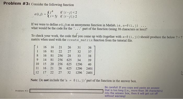1 1 1 1 1 Problem 2 Use The Creatematrix
