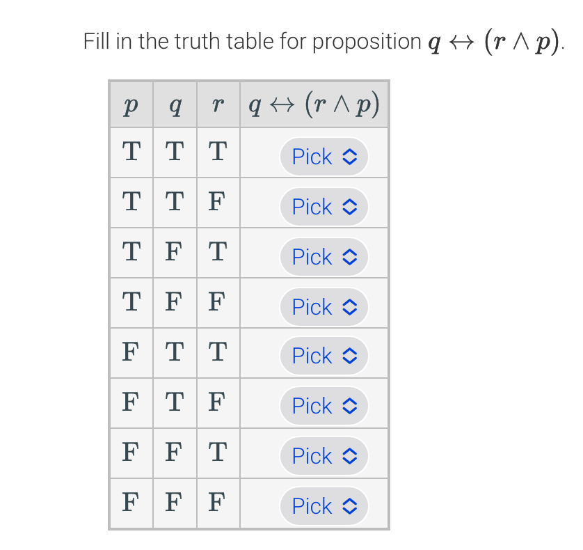 Solved Fill in the truth table for proposition | Chegg.com