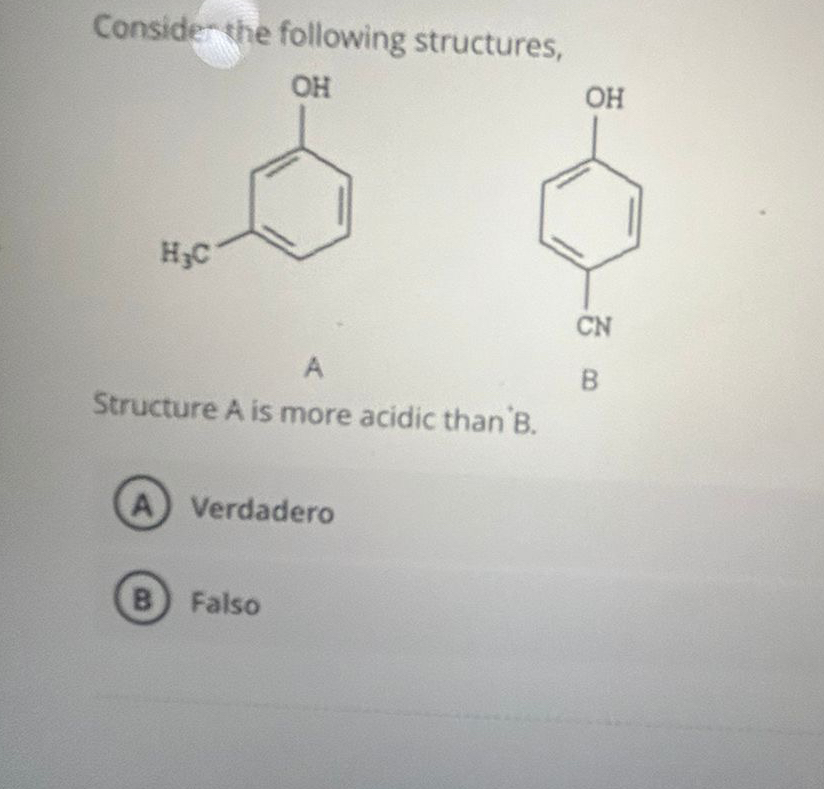 Solved Conside- ﻿the following structures,AB ﻿Verdadero | Chegg.com