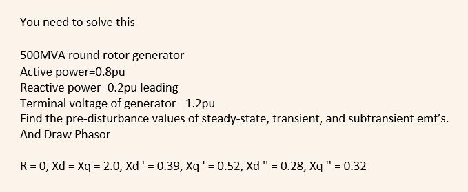 You need to solve this500MVA round rotor | Chegg.com