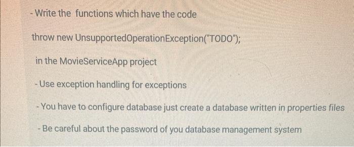Solved - Write the functions which have the code throw new | Chegg.com
