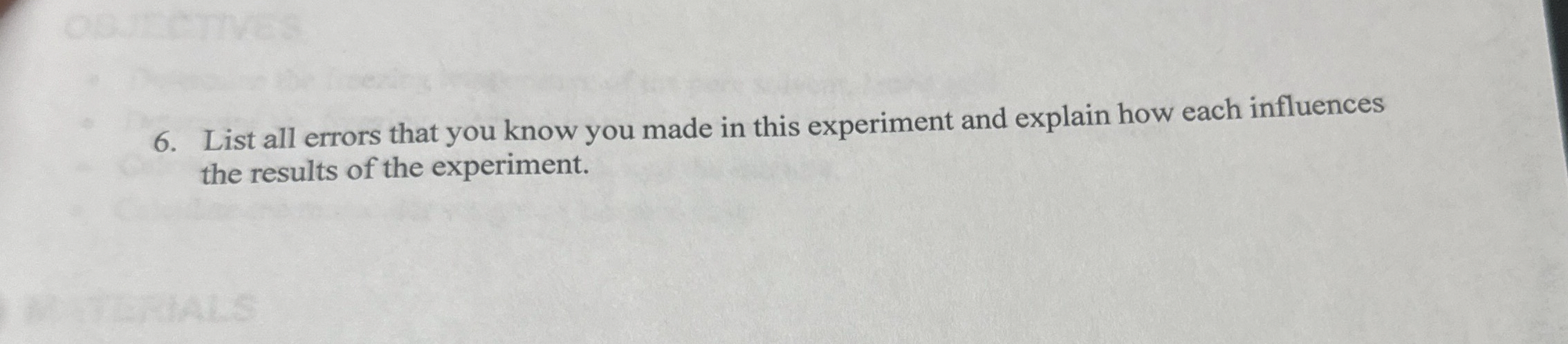 Solved List all errors that you know you made in this | Chegg.com