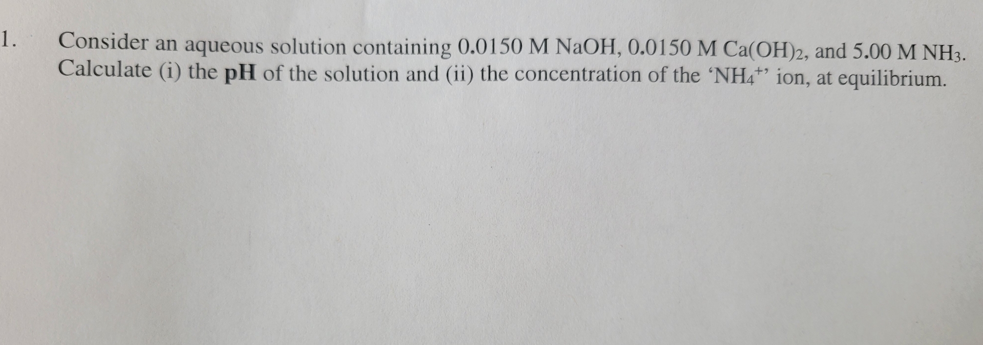 Consider an aqueous solution containing | Chegg.com