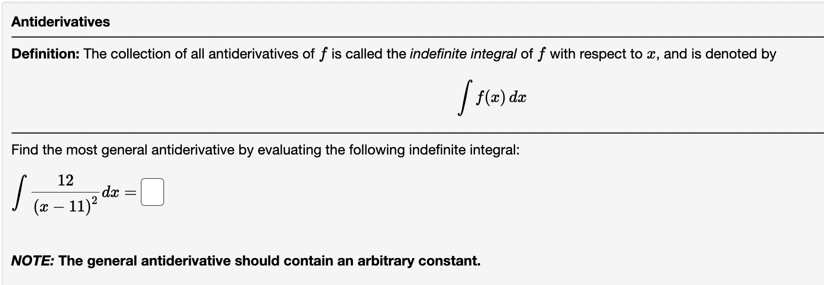 Solved AntiderivativesDefinition: The collection of all | Chegg.com