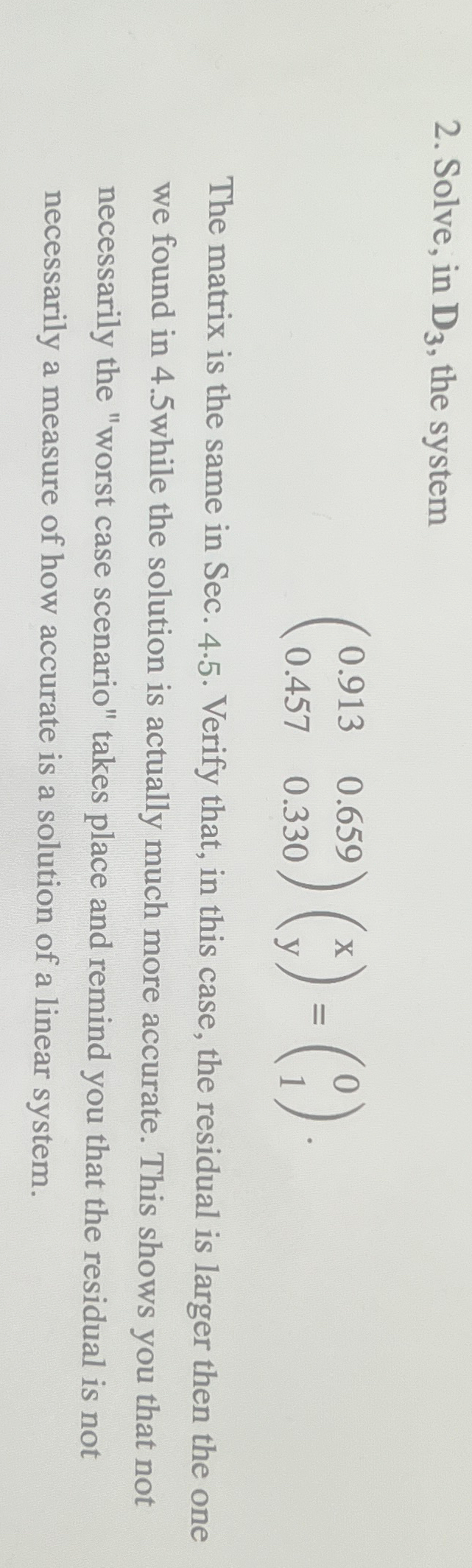 Solved Solve using LU decomposition method, in D3, ﻿the | Chegg.com