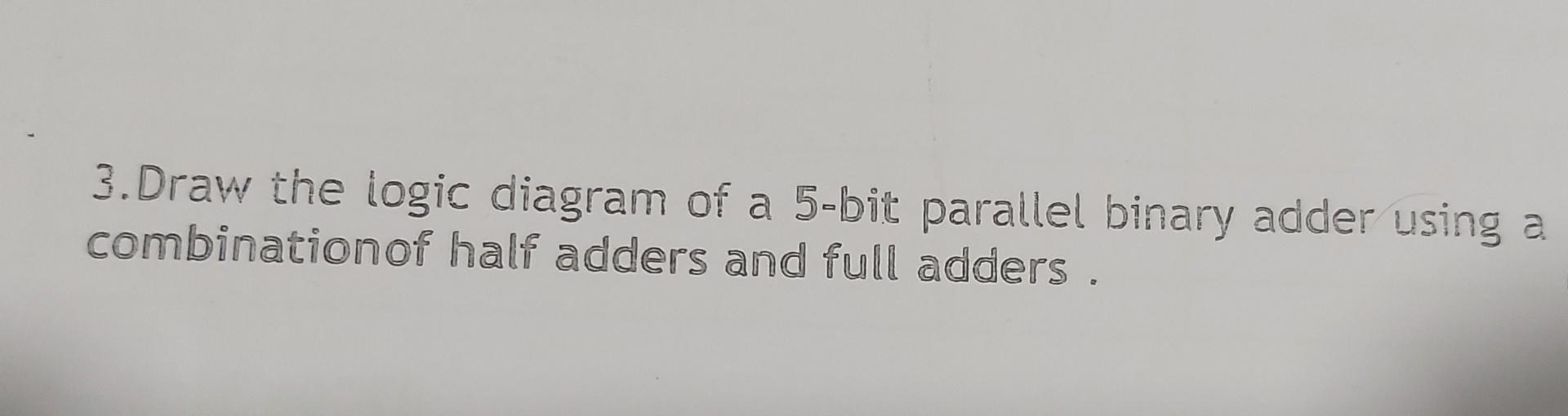 Solved 3.Draw the logic diagram of a 5-bit parallel binary | Chegg.com