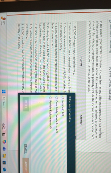 Solved In the current year, Kimberly received income from | Chegg.com