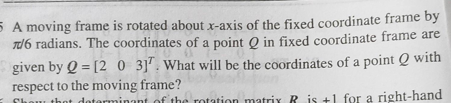 Solved A moving frame is rotated about \\( x \\)-axis of the | Chegg.com