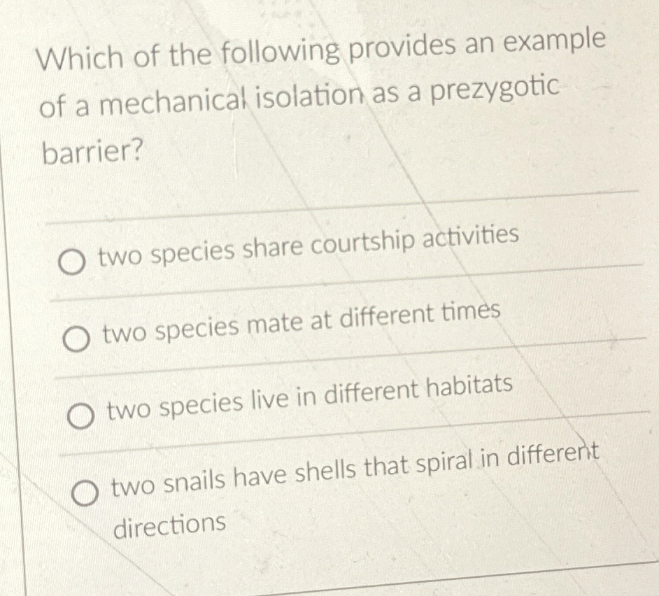 Solved Which of the following provides an example of a | Chegg.com