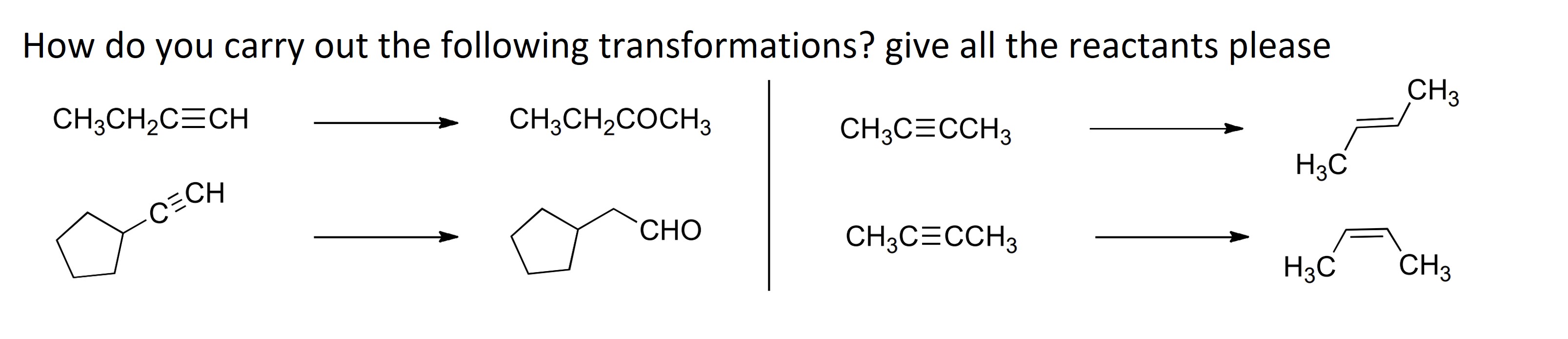 Solved How do you carry out the following transformations? | Chegg.com
