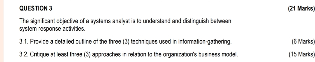 Solved QUESTION 3(21 ﻿Marks)The significant objective of a | Chegg.com