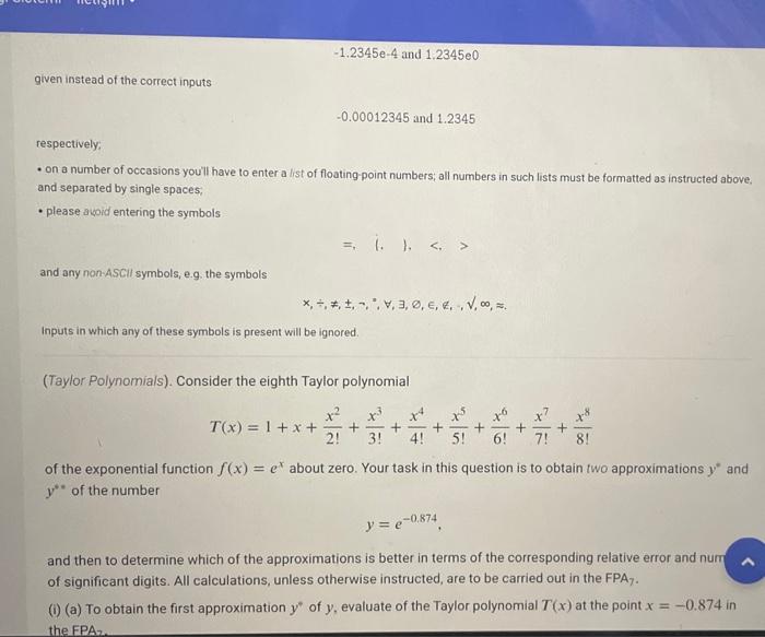 Solved GENERAL GUIDELINES FOR ALL QUESTIONS . a • The symbol | Chegg.com